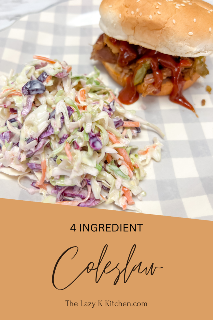Easy & Simple 4 Ingredient Coleslaw - The Lazy K Kitchen