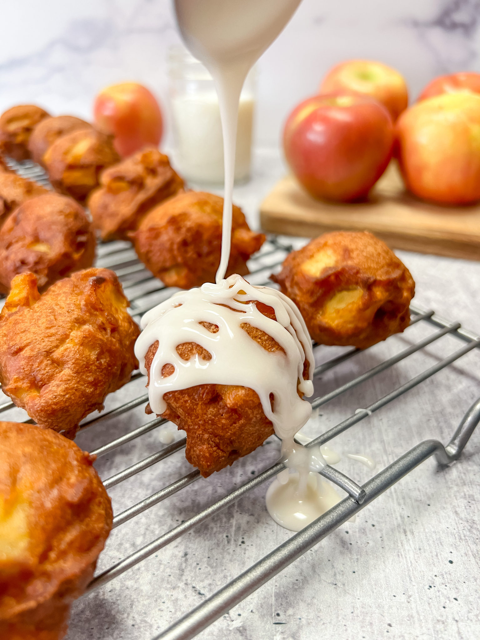 Maple Glazed Apple Cinnamon Fritters: 3 Ingredient Maple Glaze - The ...