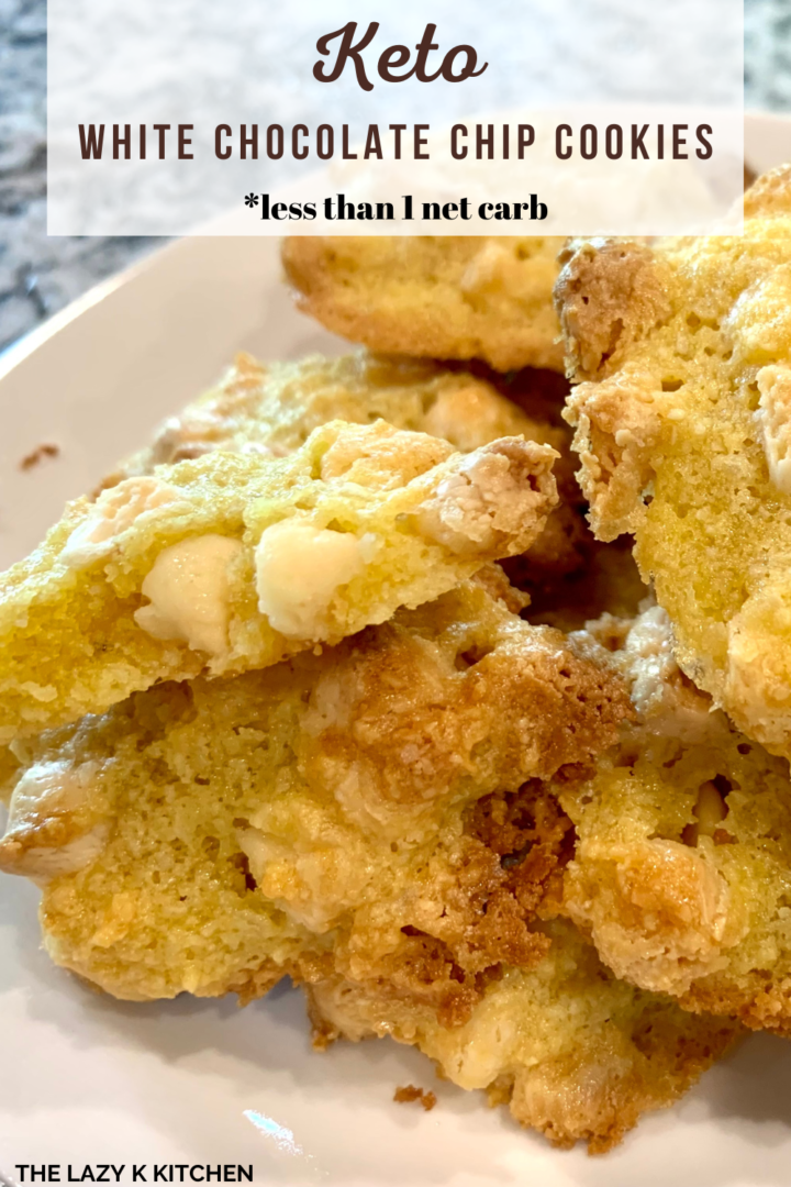 Keto White Chocolate Chip Cookies - The Lazy K Kitchen