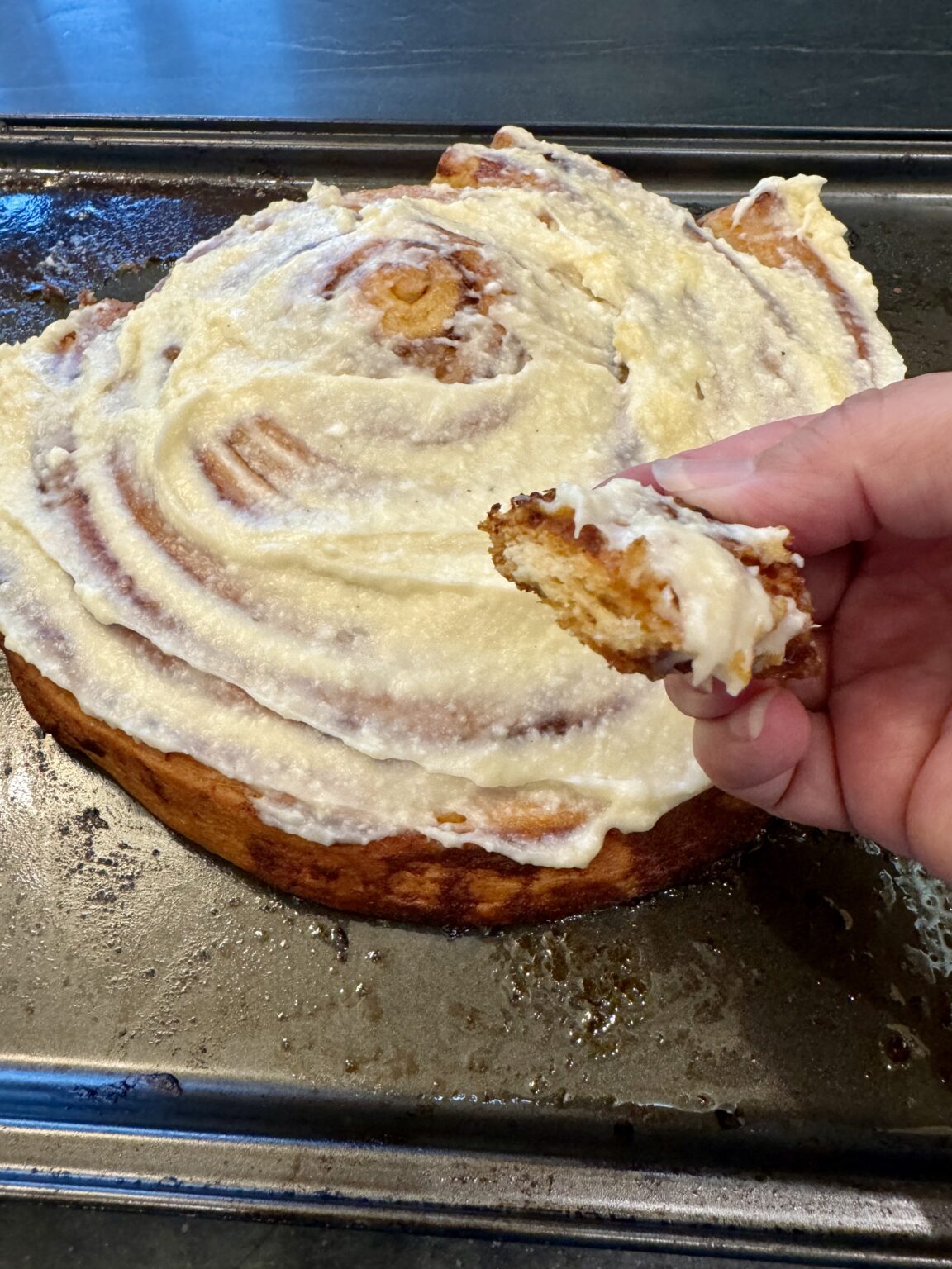 Easy Giant Cinnabon Cinnamon Roll - The Lazy K Kitchen