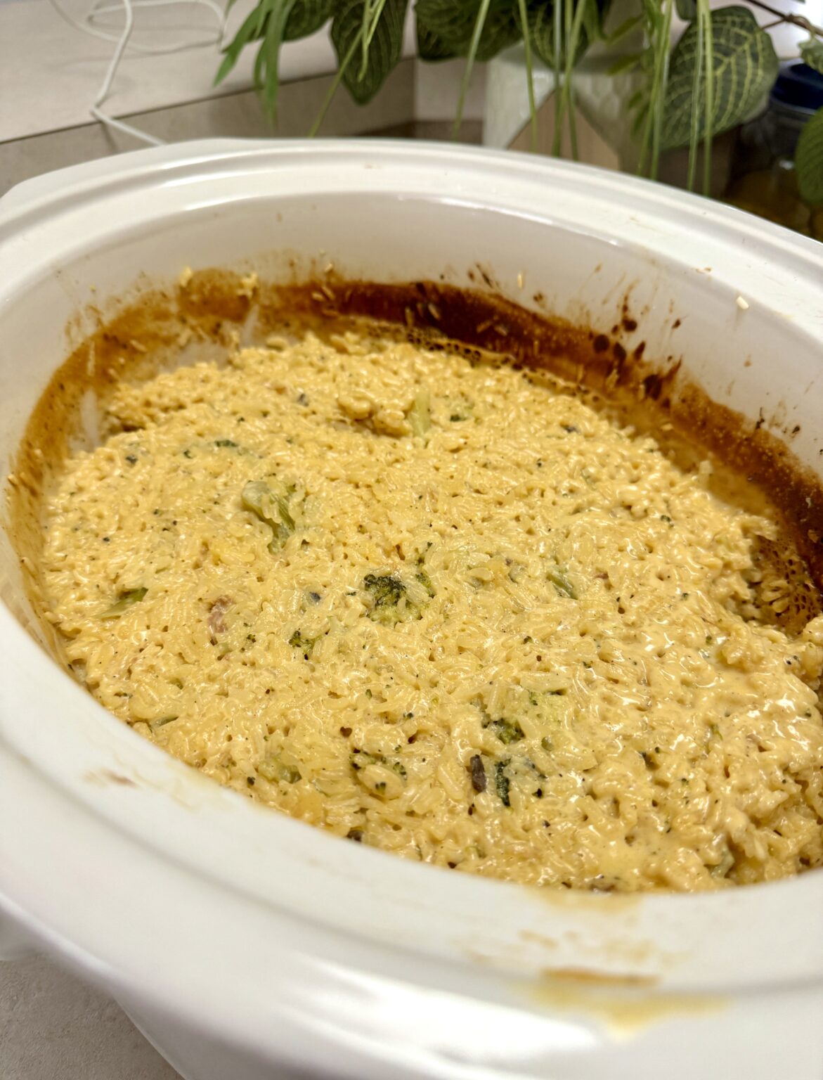 Crockpot Cheesy Broccoli Rice Casserole - The Lazy K Kitchen